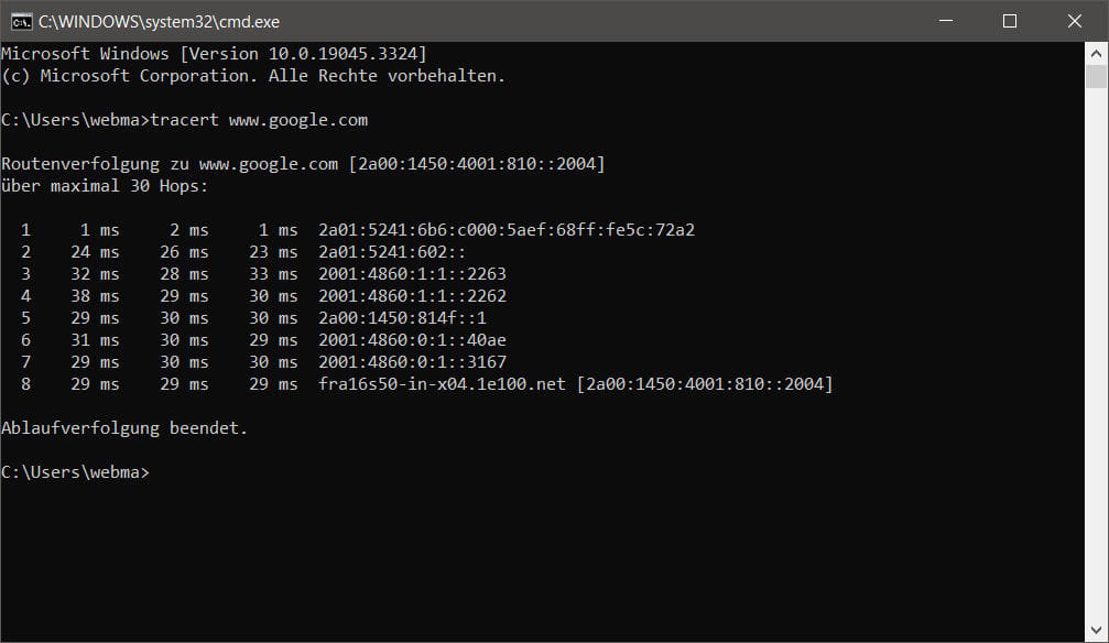 Traceroute (tracert) - So funktioniert die Netzwerkdiagnose